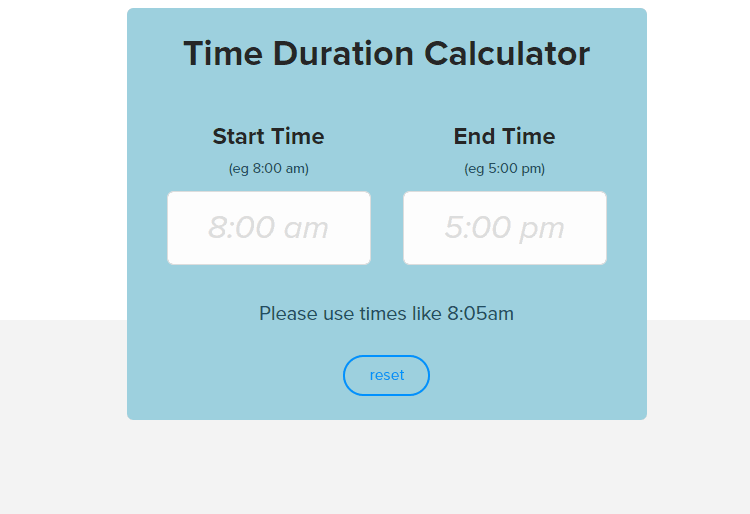 Time Duration Calculator OnTheClock